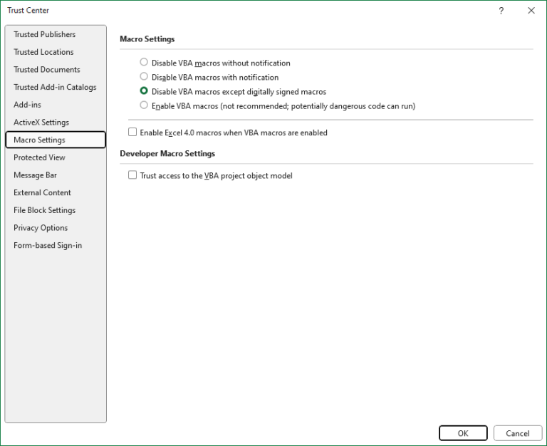 Trusted Publisher in Microsoft Excel - NumXL